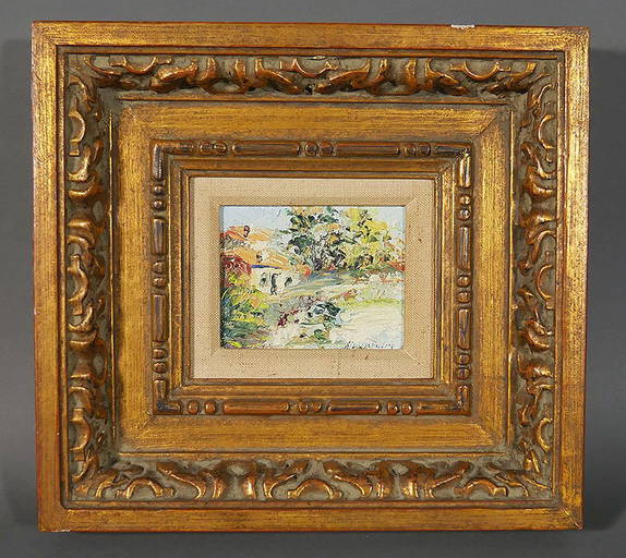 Emile Alexandre Miniature Oil On Board Painting