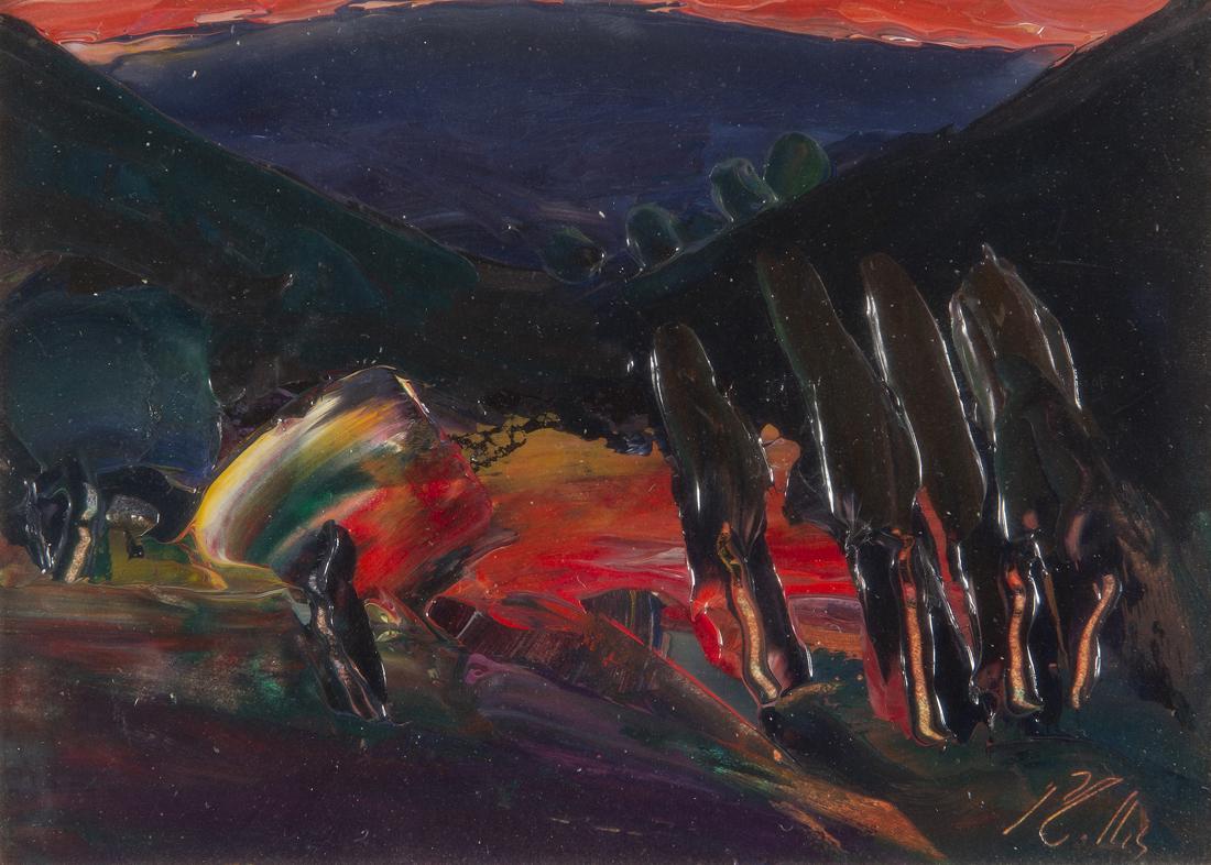 Peter Collis Rha (1929 2012) Sunset (wicklow) Oil On
