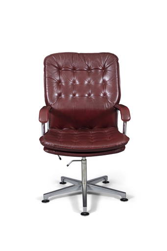 Chair A Chrome And Leather Upholstered Office Chair,