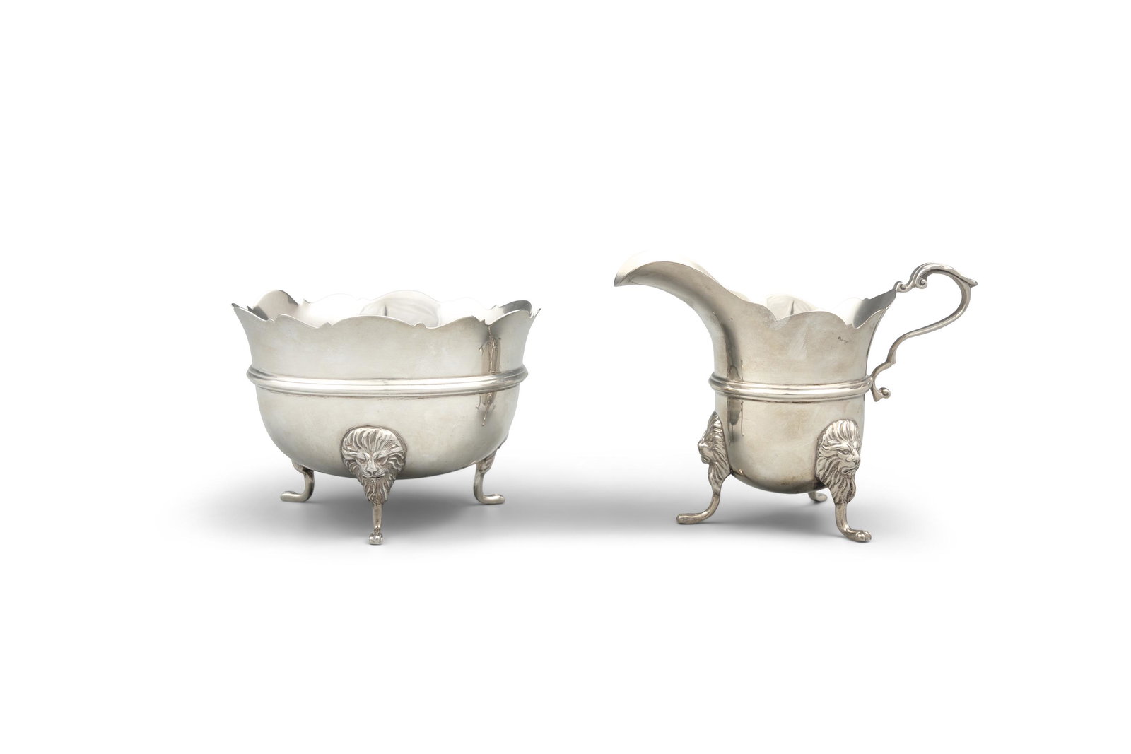 An Irish Silver Sugar Bowl And Creamer, Dublin C.1975, Makers Mark Of ...