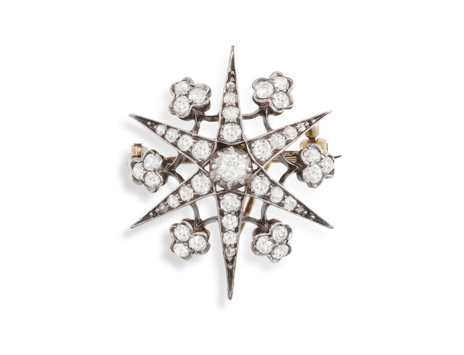 A Late 19th Century Diamond Star Pendant/brooch, Circa 1890 The Six ...