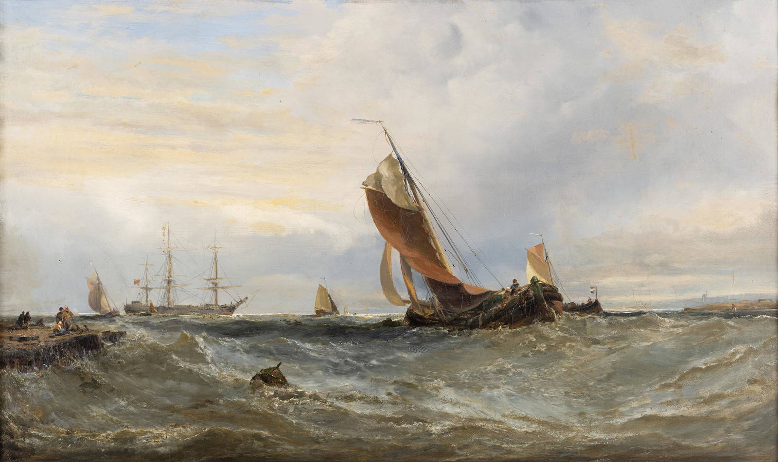 Edwin Hayes Rha Ri Roi (1819-1904) Shipping In A Squal Oil On Canvas ...