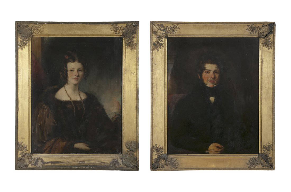 Trevor Thomas Fowler (1800-1881) Portraits Of Henry And Elizabeth ...