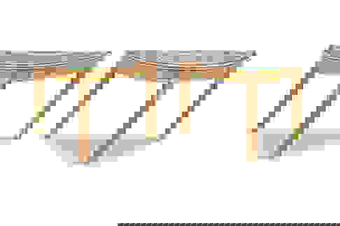 A Pair Of Irish 'd' Shaped Side Tables With Inlaid Marble Tops ...