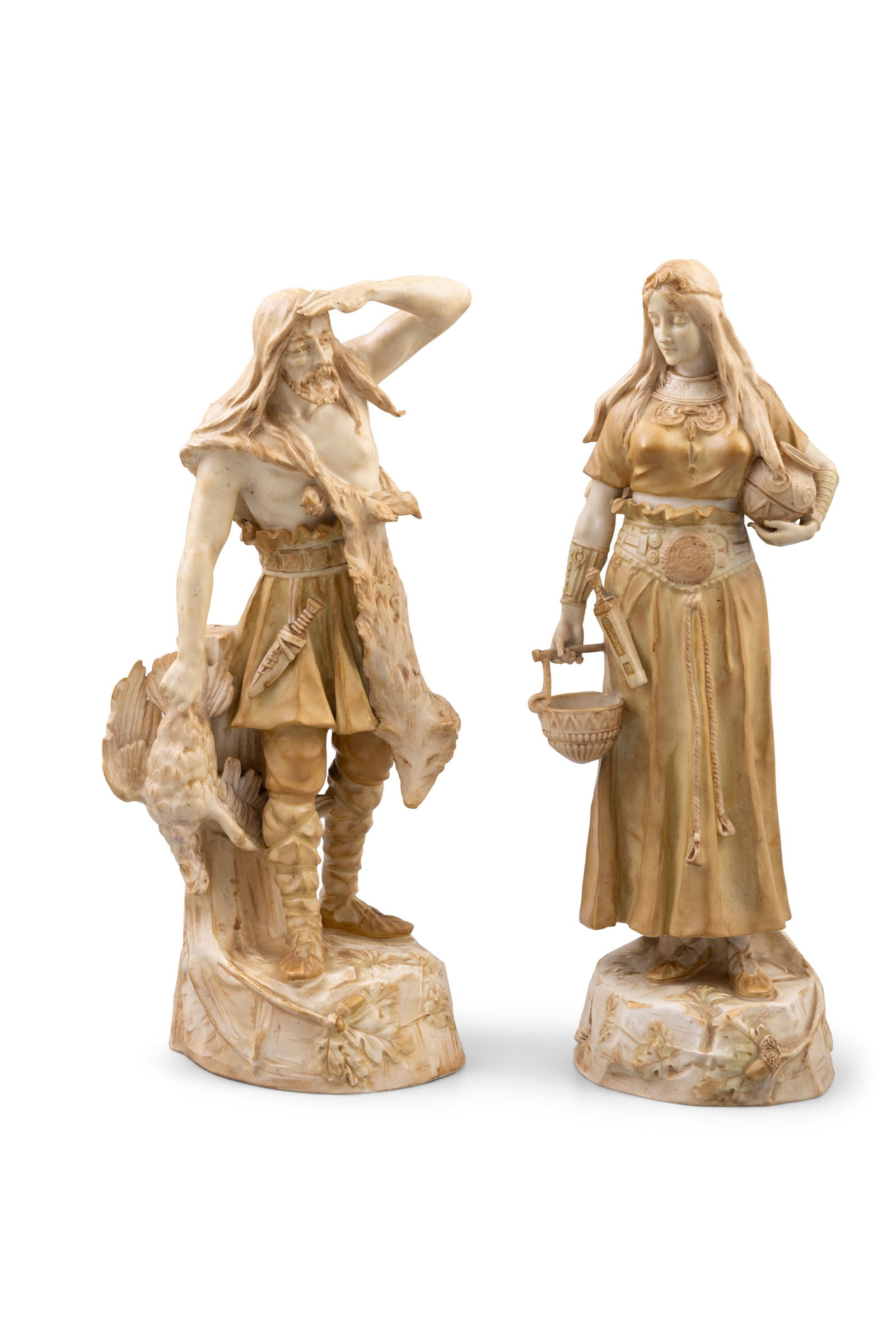 A Pair Of Ernst Wahliss Royal Vienna Figures Of Hunter And Huntress ...