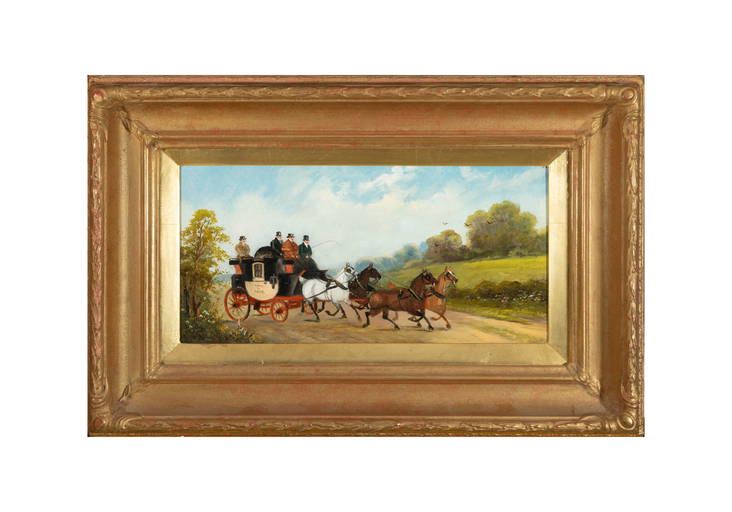 Attributed To Philip Rideout (1860 1920) The York To Leeds Coach Oil On ...