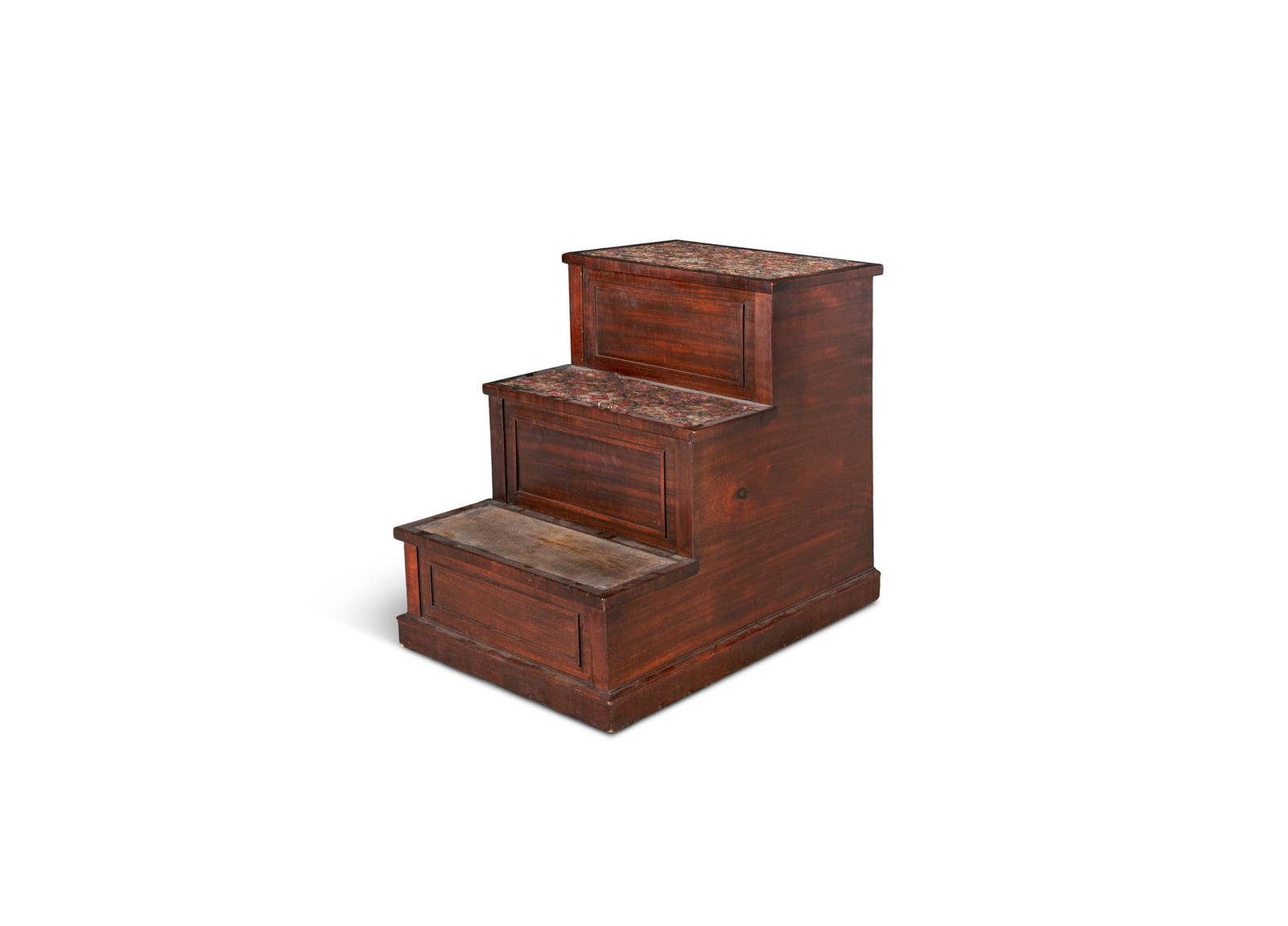 A Victorian Mahogany Bed Steps Commode, Of Rectangular Shape With Three ...