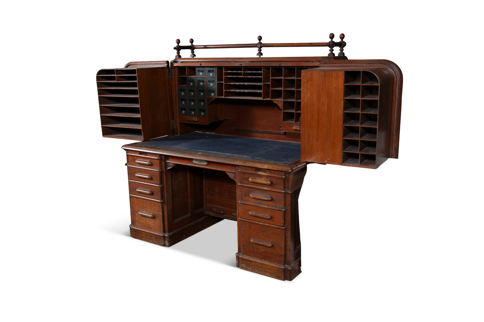 An American Oak Tambour Front Estate Cabinet By Indianapolis Cabinet ...