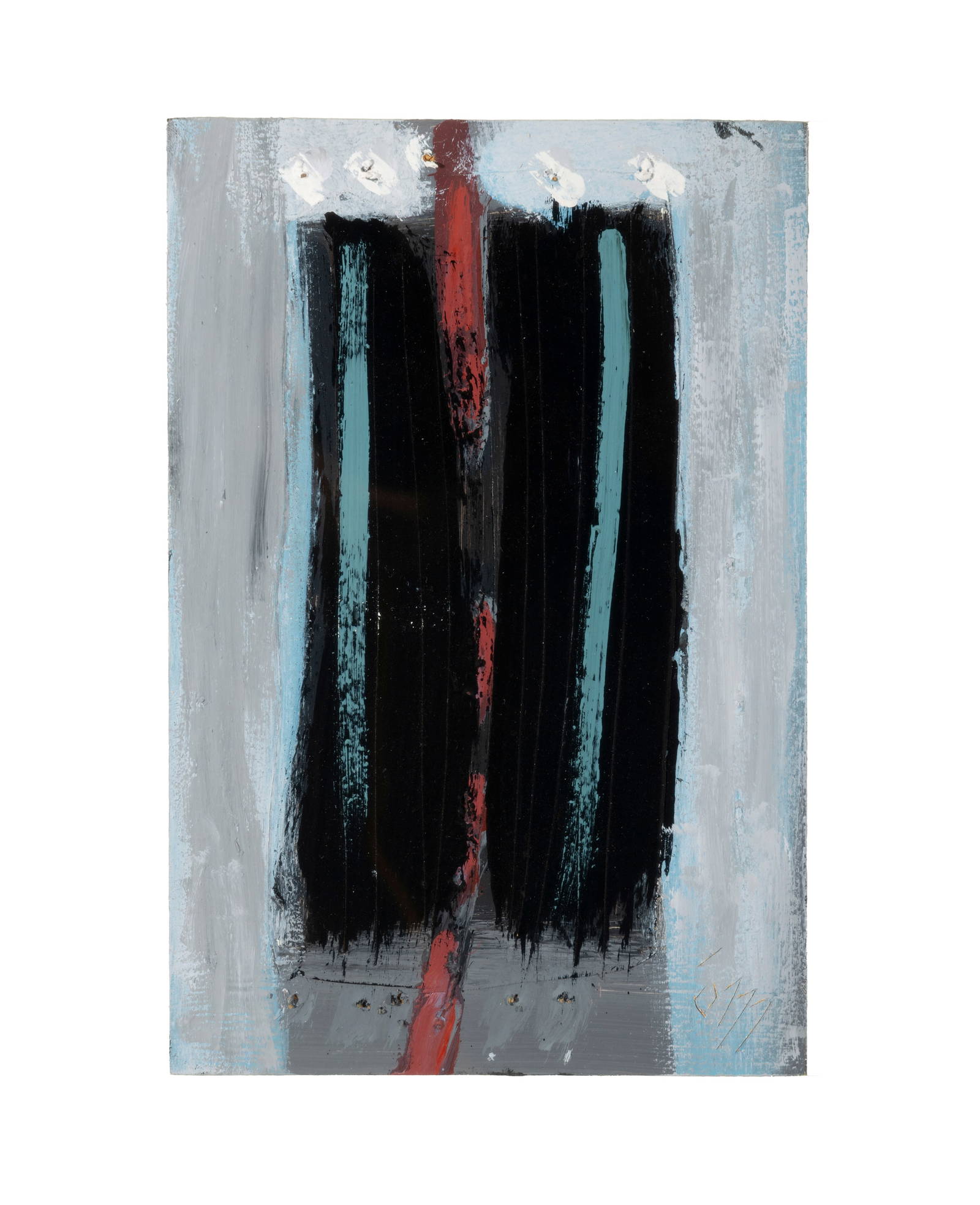 Tony O'malley (1913-2003) Winter Lines With Red (1989) Oil On Board, 20 ...