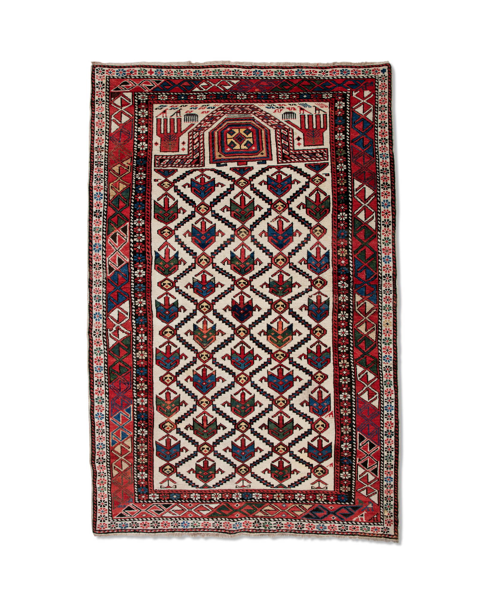 An Antique Kuba Prayer Rug, Hand Knotted In The Kuba Area Of Eastern ...