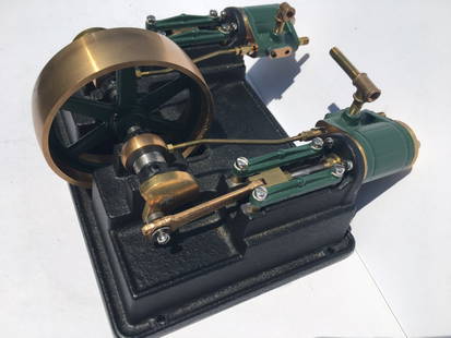Antique Twin Cylinder Steam Engine Model