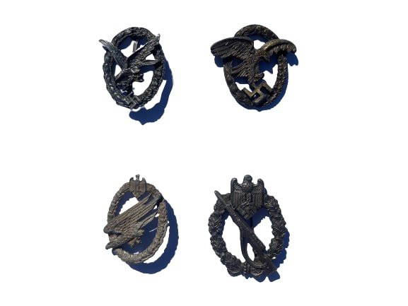 WWII German Luftwaffe pilot observer badge metal pins (#0091) on Mar 13 ...
