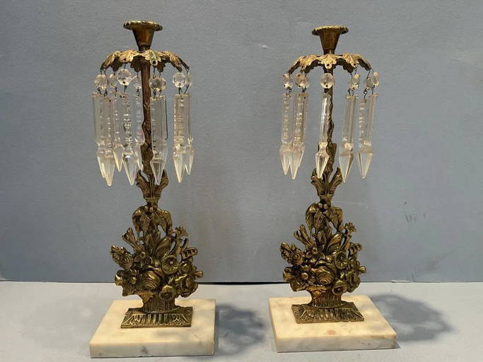 A Pair of Gerondale Candelabra Set with Prizms (#0421) on Jun 19, 2022 ...