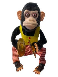 Vintage Musical Jolly Clapping Chimp Monkey Cymbals Toy