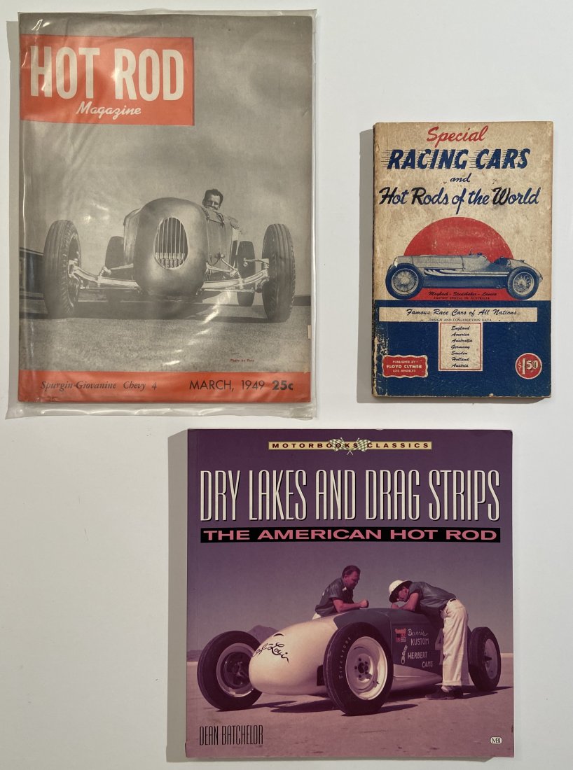 Hot Rod books and early Hot Rod magazine, 1949