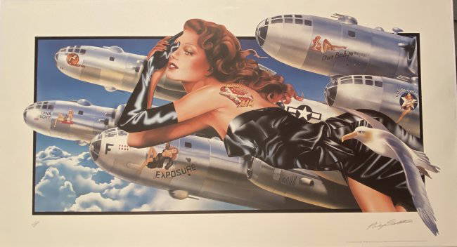 Signed Bomber Art Aviation Art Print By Philip Castle