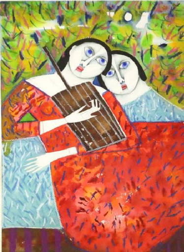 YU CHA PAK "TWO WOMEN" WATERCOLOR - May 03, 2017 | Lewis & Maese ...