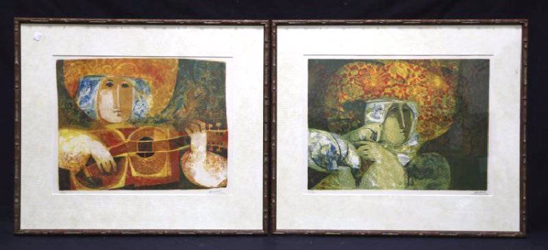 Pair Of Alvar Sunol Lithographs #1/200 & 17/25
