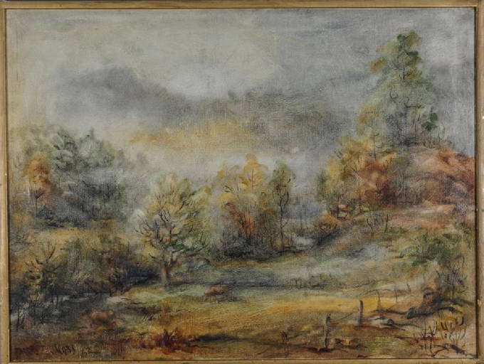 Forrest Jacobs "landscape" Oil On Canvas, 1962