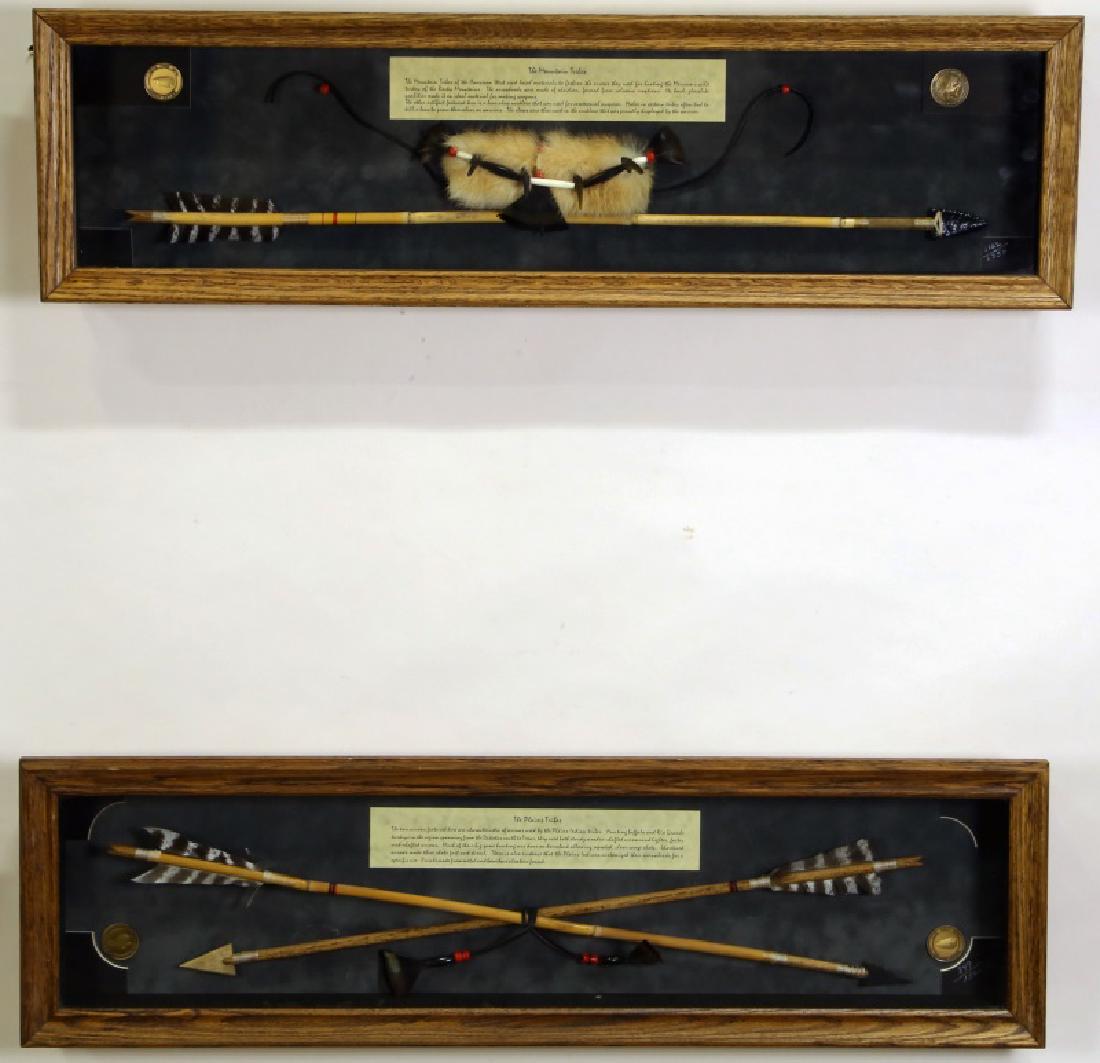 PAIR OF NATIVE AMERICAN TRIBAL ARROW SHADOW BOX