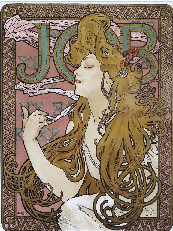 ALPHONSE MUCHA "JOB" LITHOGRAPH POSTER, 1898