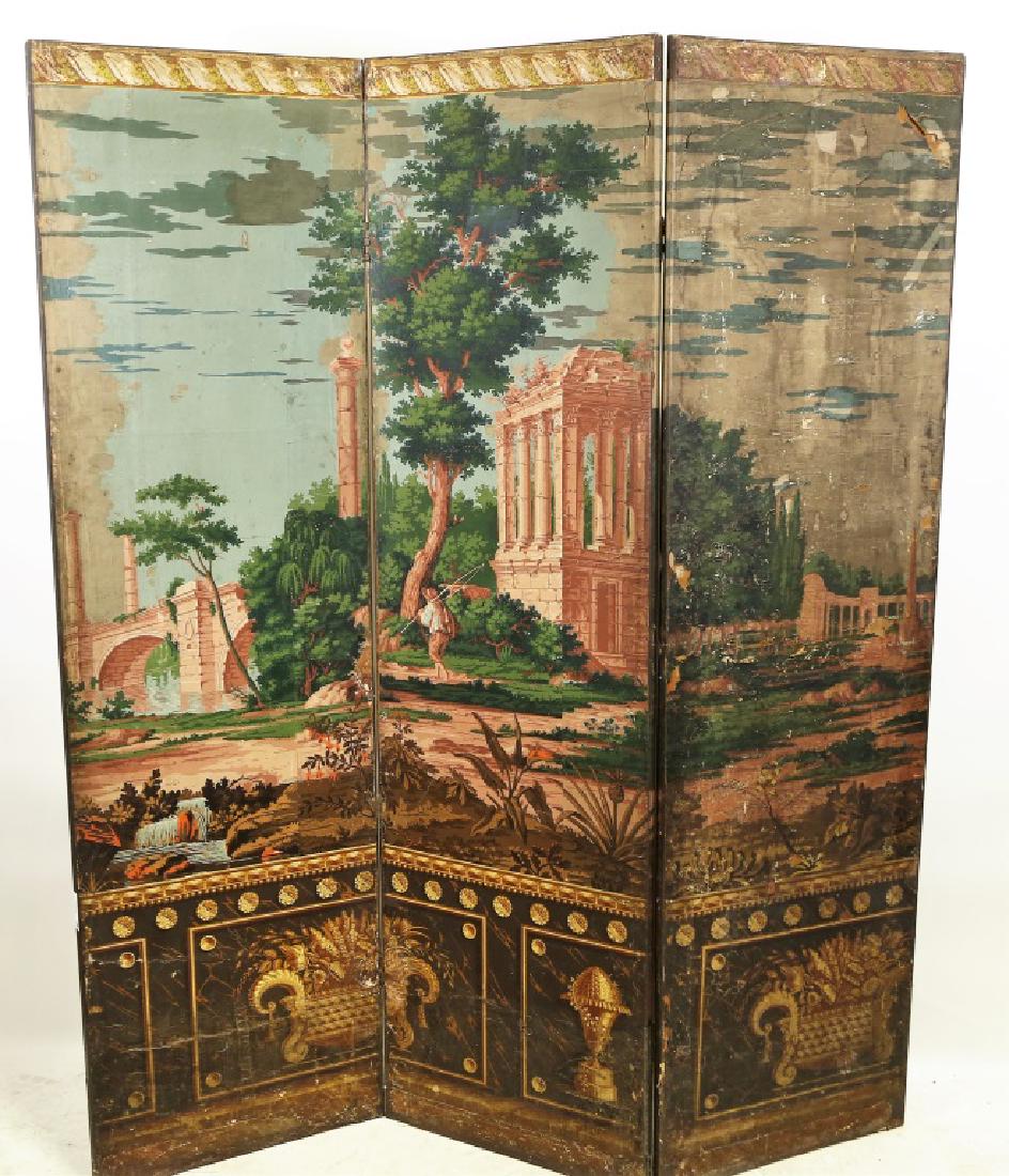 18th CENTURY ZUBER THREE PANEL WALL SCREEN