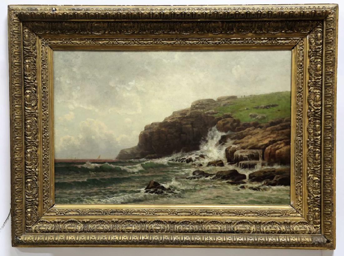 WILLIAM HUSTON 19th CENTURY COASTAL SCENE OIL ON CANVAS