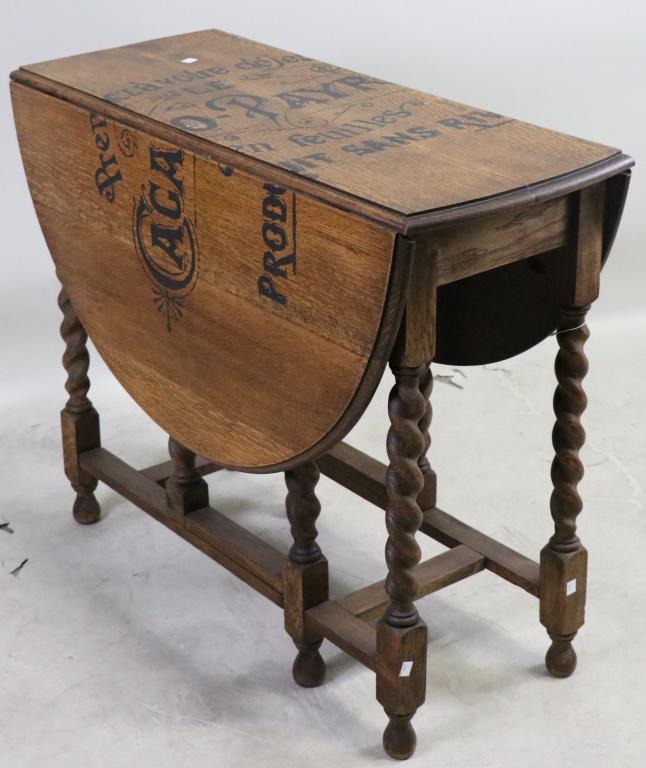 ANTIQUE OAK DROP LEAF GATE LEG TABLE - Jan 15, 2020 | Lewis & Maese ...