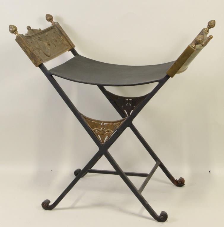 Vintage Roman Style Bronze Stool