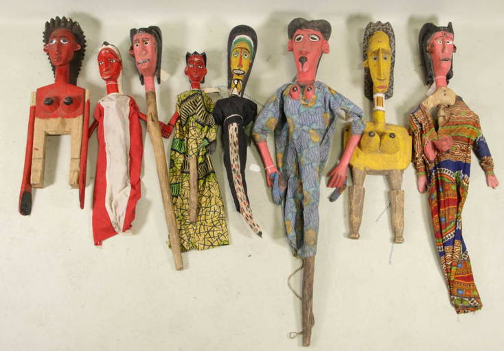 Set Of Eight West African Bobo Puppets
