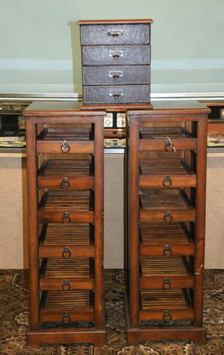 Two Six Drawer Coin Display Cabinets