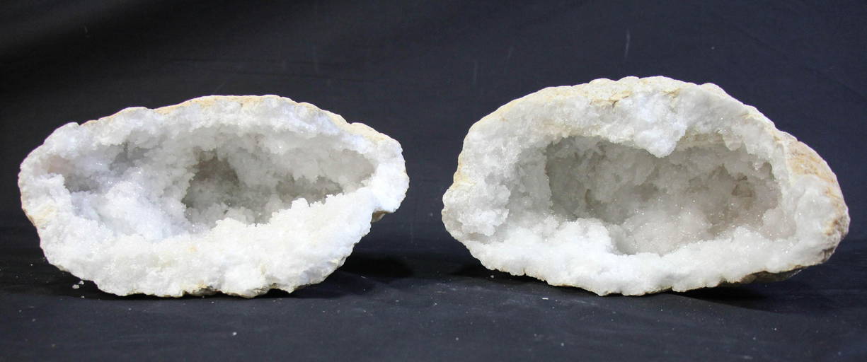Huge Druzy Quartz Geode Pair