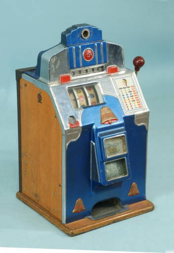 Vintage Five Cent Slot Machine By O. D. Jennings
