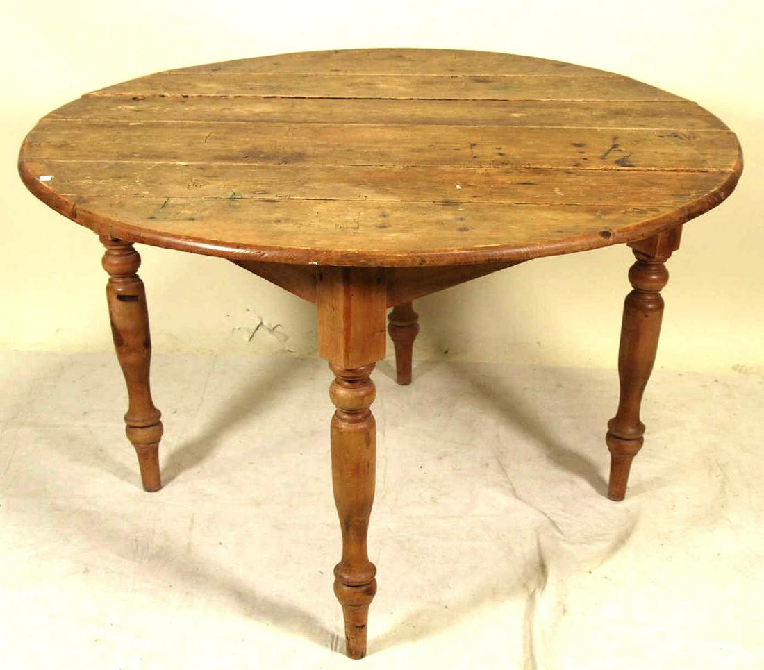 Antique Round Pine Table