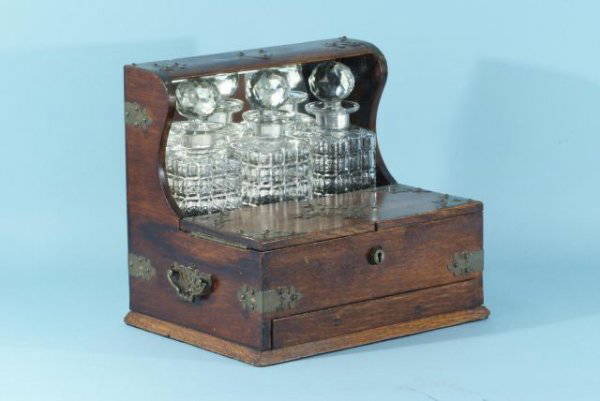 Antique Oak Tantalus, Circa 1880