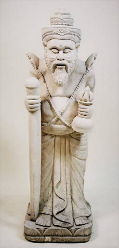 Carved Limestone Chinese Wizard Sculpture