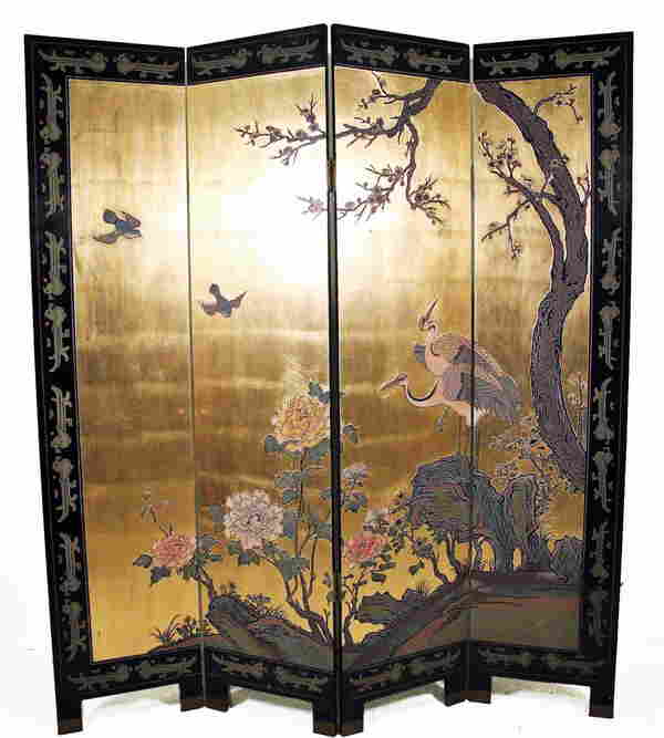 CHINESE FOUR PANEL FOLDING SCREEN
