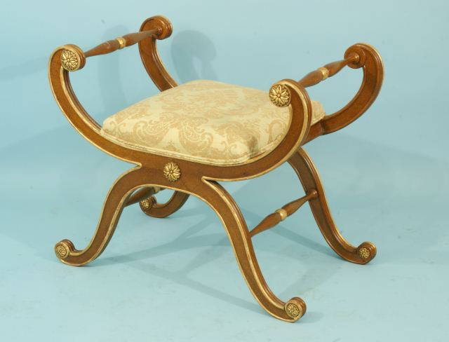 Roman Style Bench In Mahogany