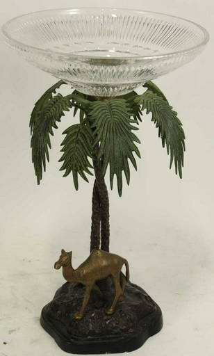 BRONZE MARBLE BASE CAMEL & PALM TREE CENTERPIECE - Feb 23, 2022 | Lewis ...