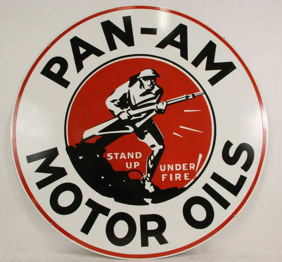 Double Sided Pan Am Motor Oil Sign