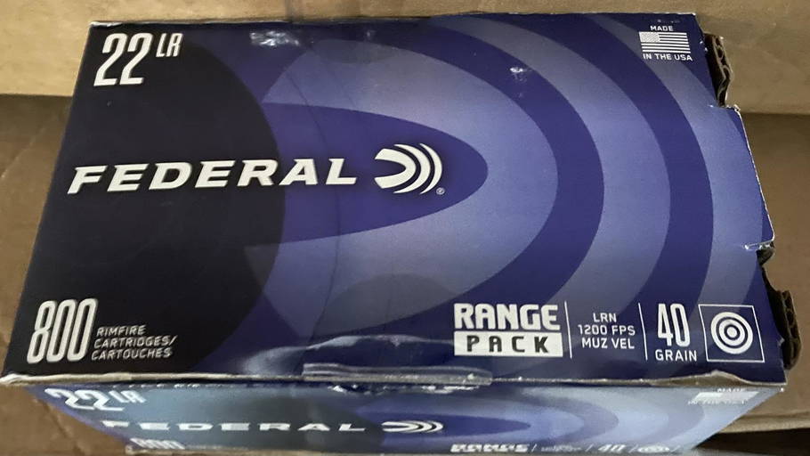 800rds FEDERAL RANGE PACK .22LR 40gr AMMO - Jul 20, 2022 | Lewis ...