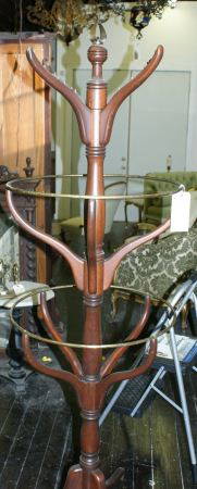 Wood & Brass Hall Tree