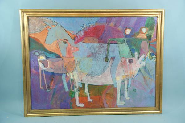 14: ANNE EMBREE "SKY IS PERFECT BLUE" PAINTING