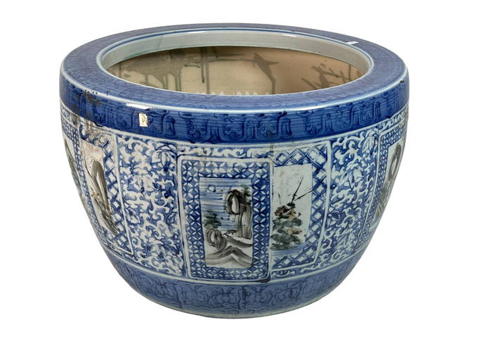 BLUE AND WHITE CHINESE FISH POT (#0061) on Jan 11, 2023 | Lewis & Maese ...