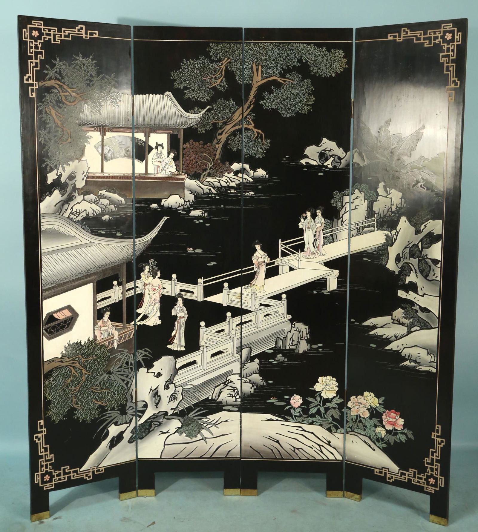 Four Panel Chinese Coromandel Screen