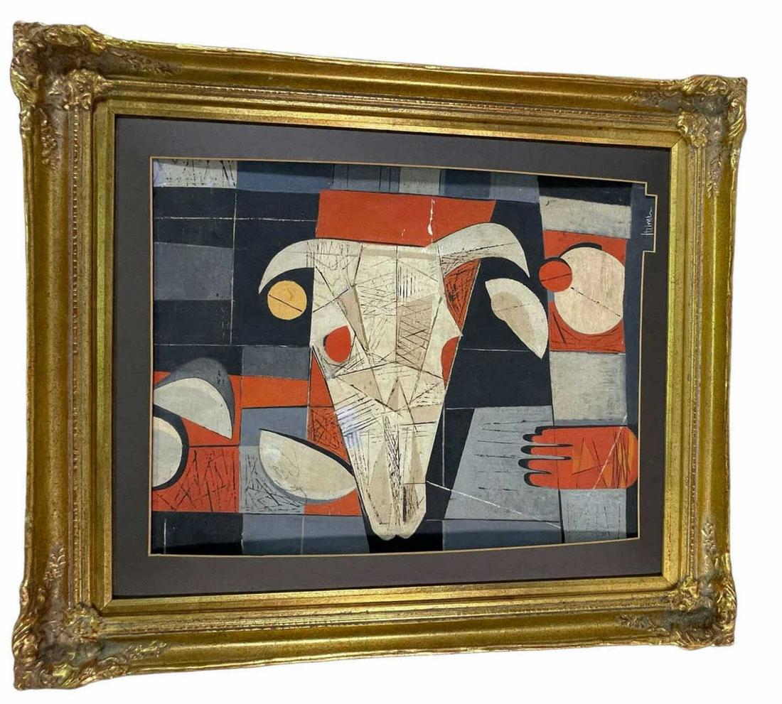 Robert Helmer Still Life With Cow Skull Acrylic