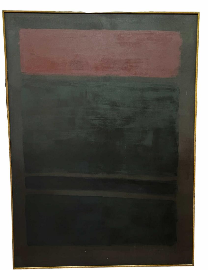 Large Rothko Style Red On Black Oil On Canvas Auction