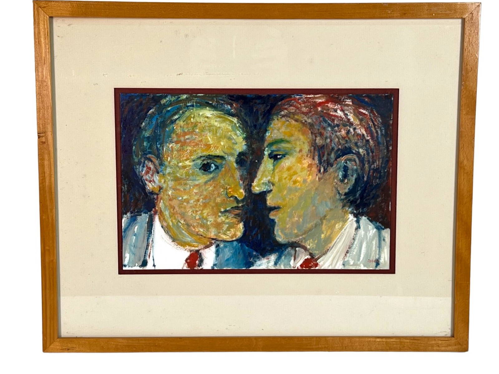 Herb Mears "two Brothers" Oil On Board Painting Auction