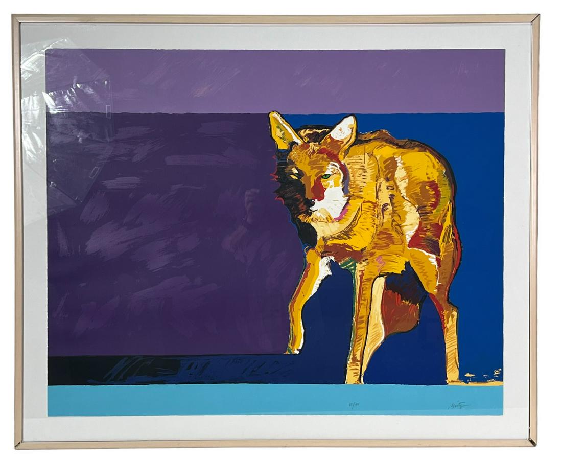 John Nieto Coyote Serigraph, Edition #68/100 Auction