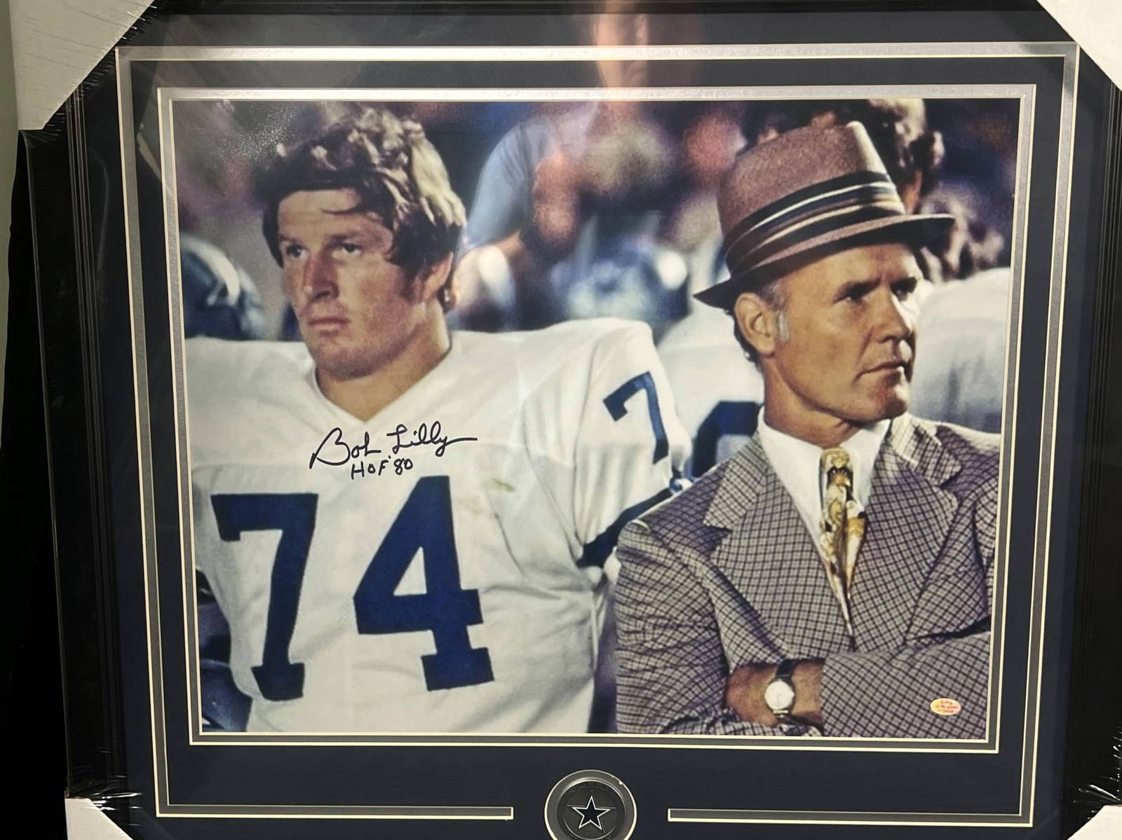 Signed Bob Lilly And Tom Landry Photo Auction